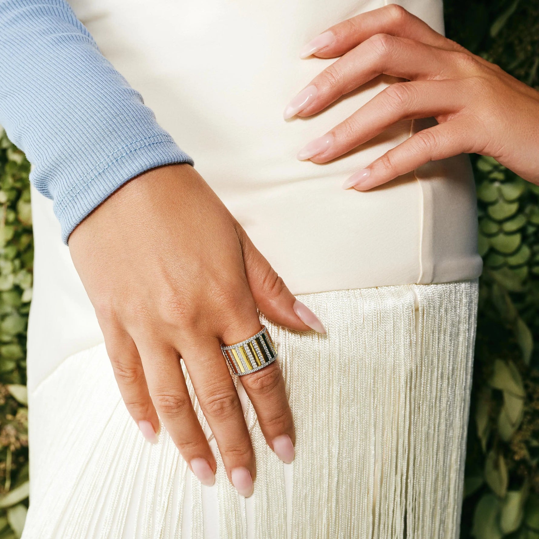 Rectangular Pavé Cigar Band Ring – FREIDA ROTHMAN